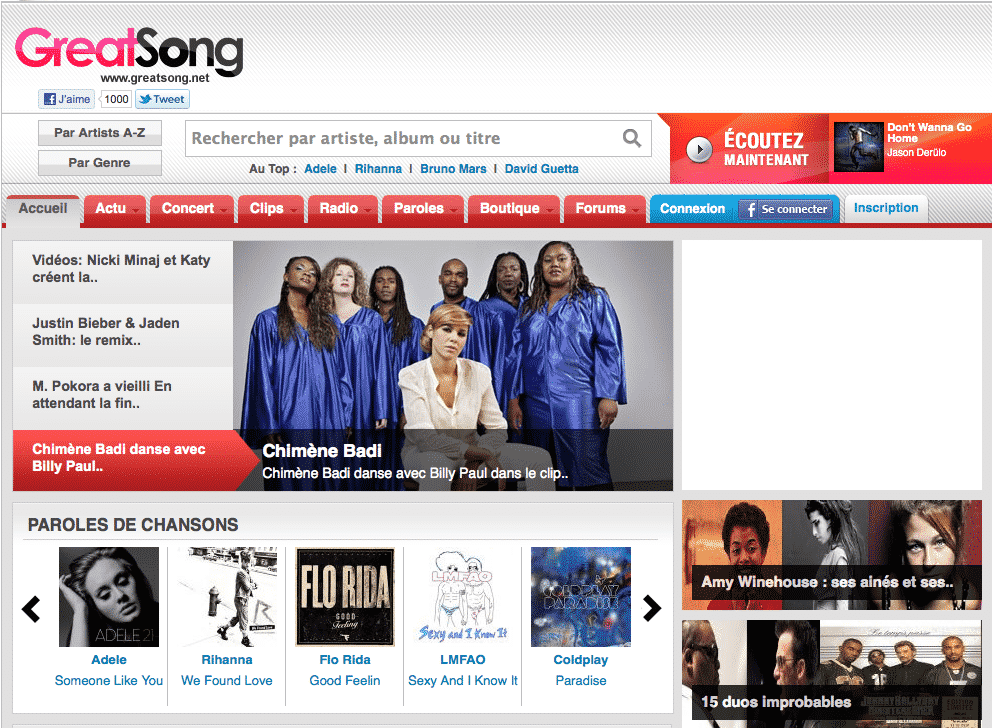 Greatsong : retrouvez les paroles des musiques et chansons - Le Bon Plan